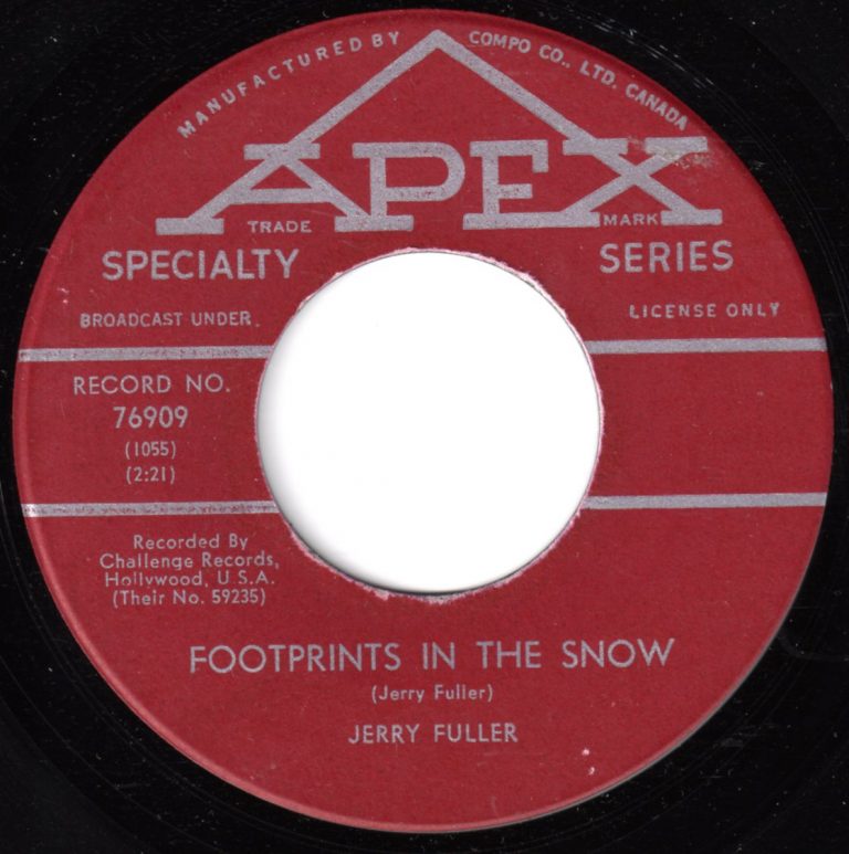 Footprints in the Snow by Jerry Fuller - 1964 Hit Song - Vancouver Pop ...