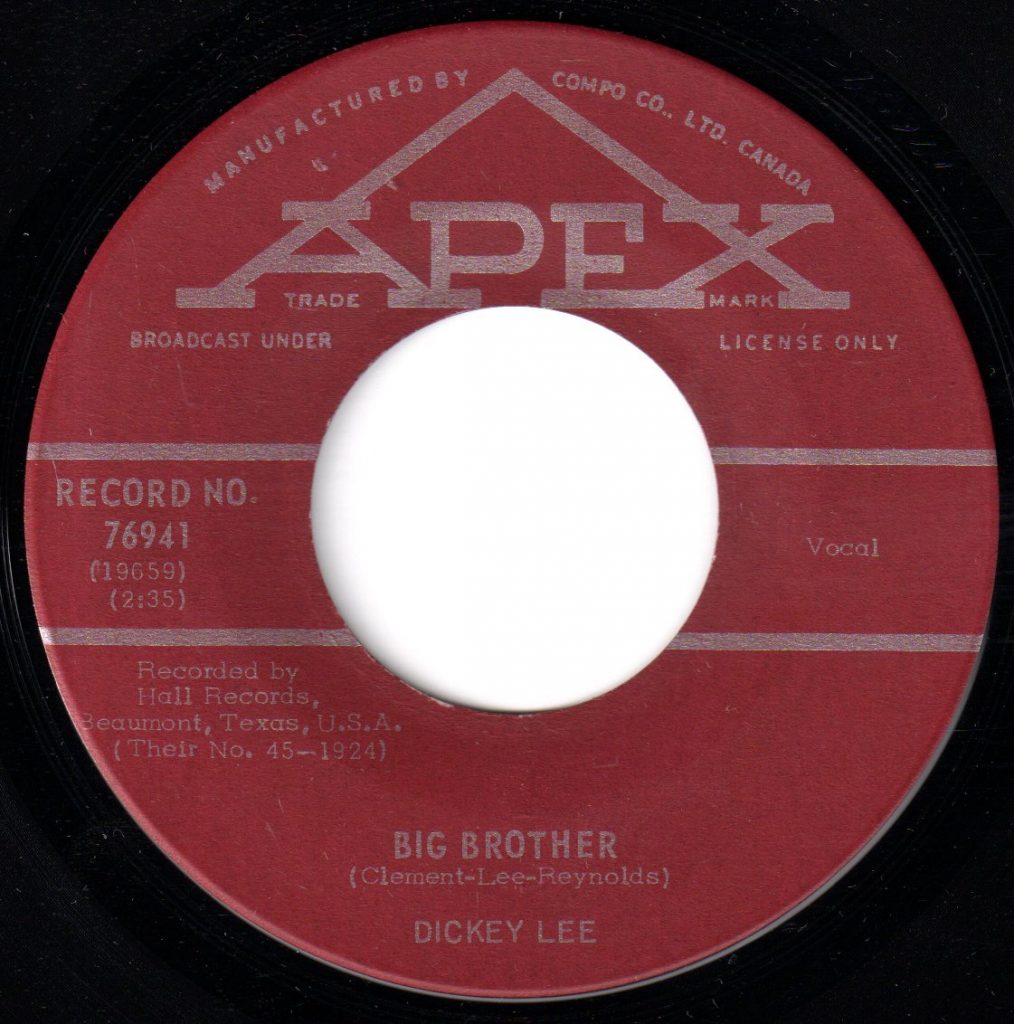 Big Brother by Dickie Lee - 1965 Hit Song - Vancouver Pop Music ...