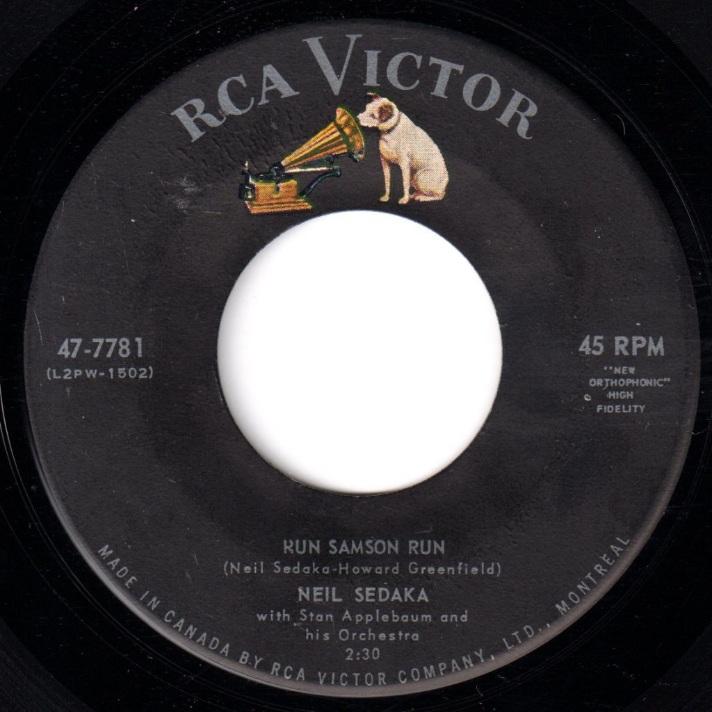Run Samson Run by Neil Sedaka - 1960 Hit Song - Vancouver Pop Music ...