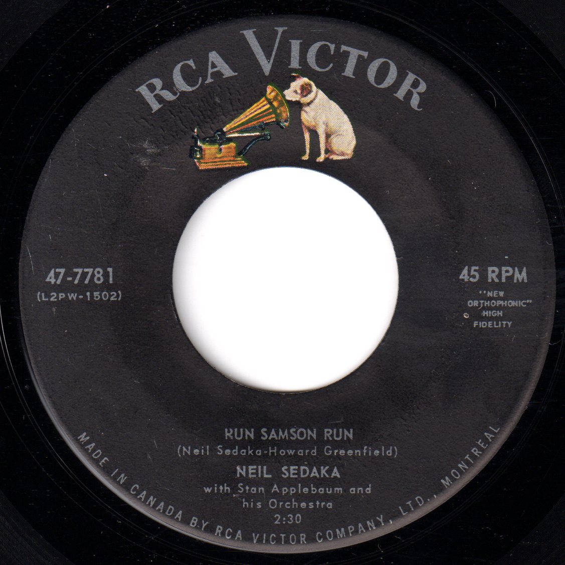 Run Samson Run by Neil Sedaka - 1960 Hit Song - Vancouver Pop Music ...