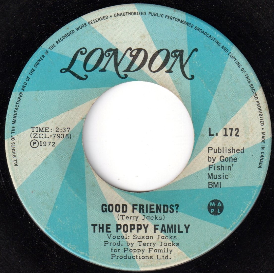 Good Friends by the Poppy Family - 1972 Hit Song - Vancouver Pop Music ...