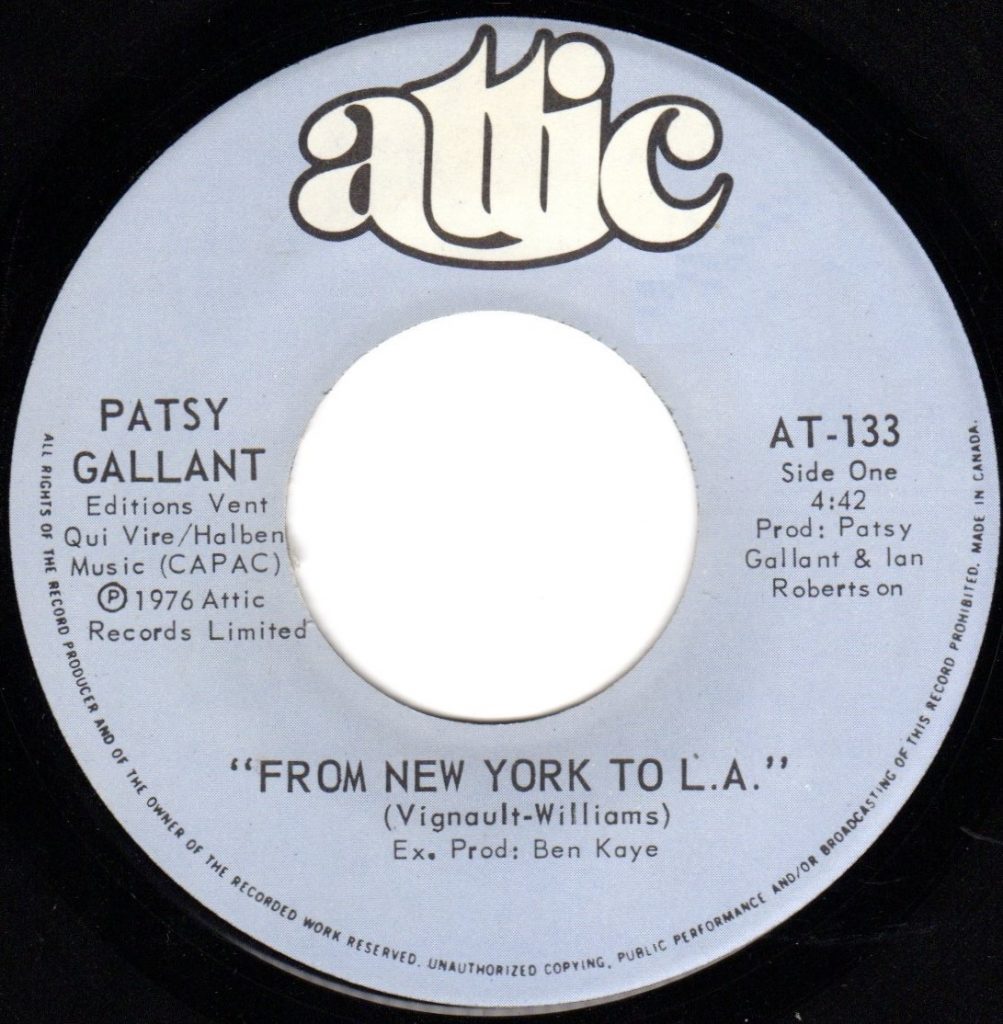 From New York To L.A. by Patsy Gallant - 1976 Hit Song - Vancouver Pop ...