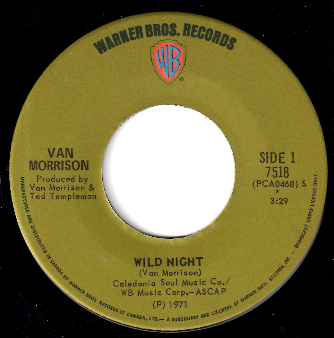 Wild Night by Van Morrison - 1971 Hit Song - Vancouver Pop Music ...