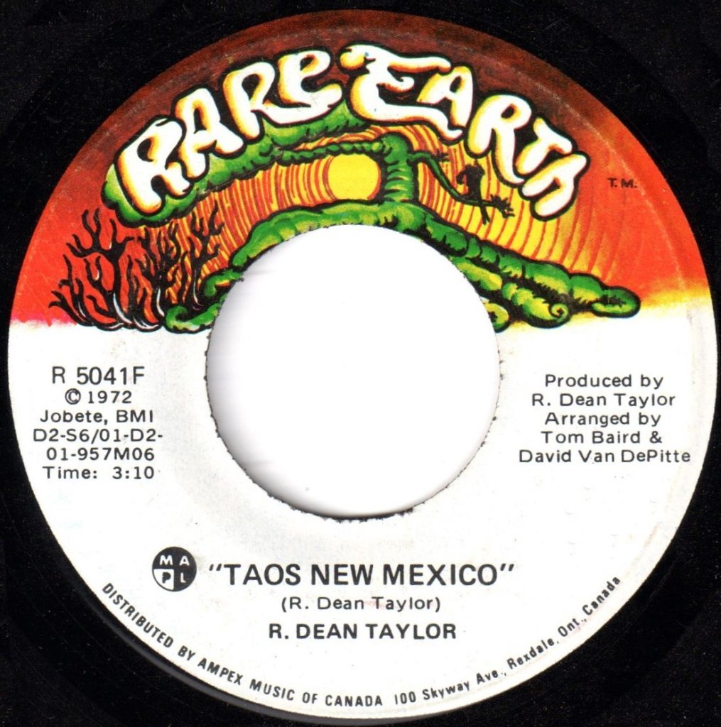 Taos New Mexico by R. Dean Taylor - 1972 Hit Song - Vancouver Pop Music ...