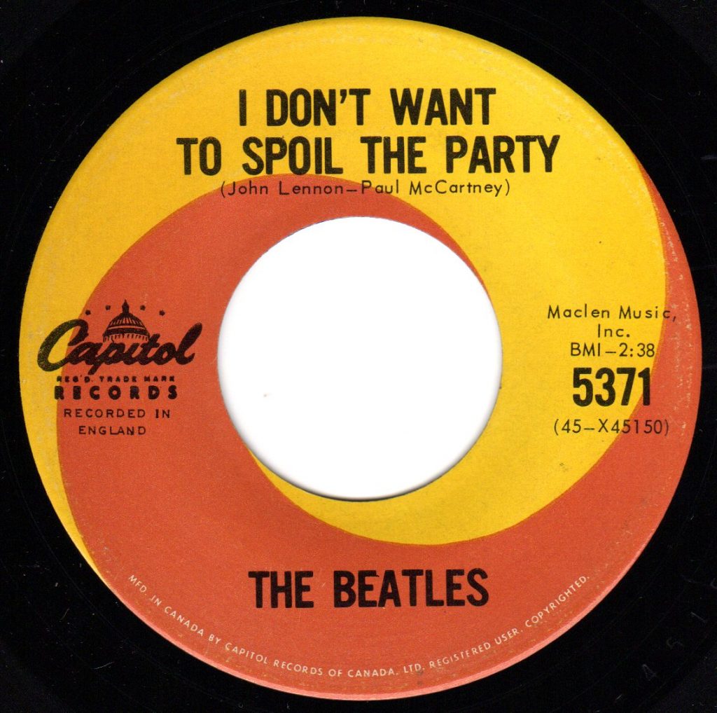 I Don't Want To Spoil The Party by The Beatles - 1965 Hit Song - Vancouver Pop Music Signature ...