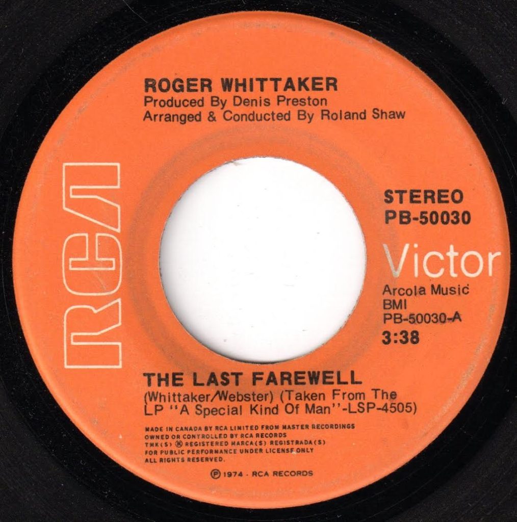 The Last Farewell by Roger Whittaker - 1975 Hit Song - Vancouver Pop ...