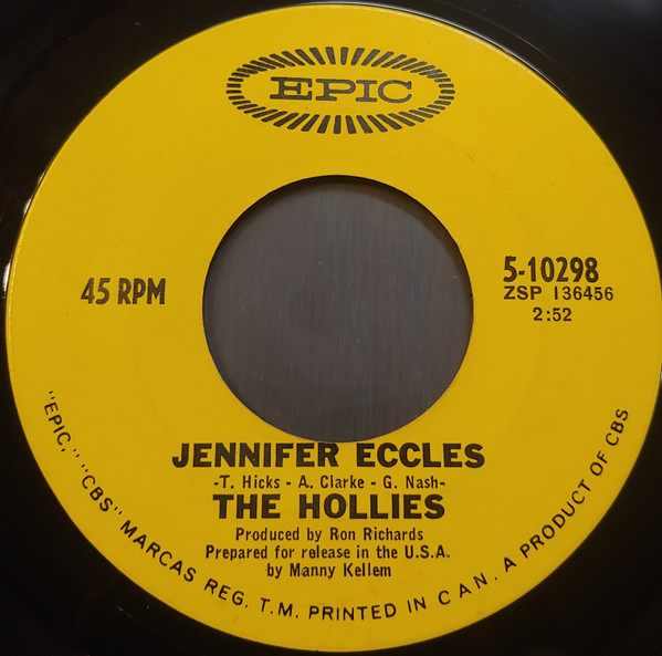 Jennifer Eccles by the Hollies - 1968 Hit Song - Vancouver Pop Music ...